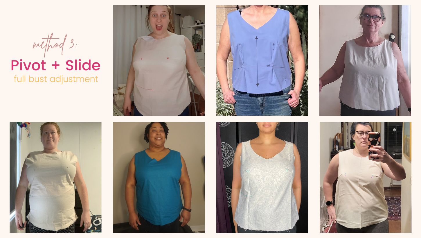 Full Bust Adjustment Guide | Comparing 5 FBA Methods (on 7 Bodies ...